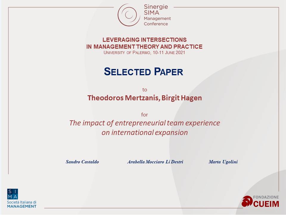 Selected paper – Sinergie